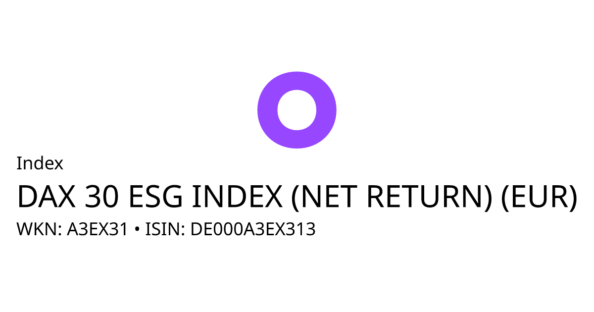 Aktueller DAX 30 ESG INDEX (NET RETURN) (EUR) Kurs heute • A3EX31 | DE000A3EX313 • onvista