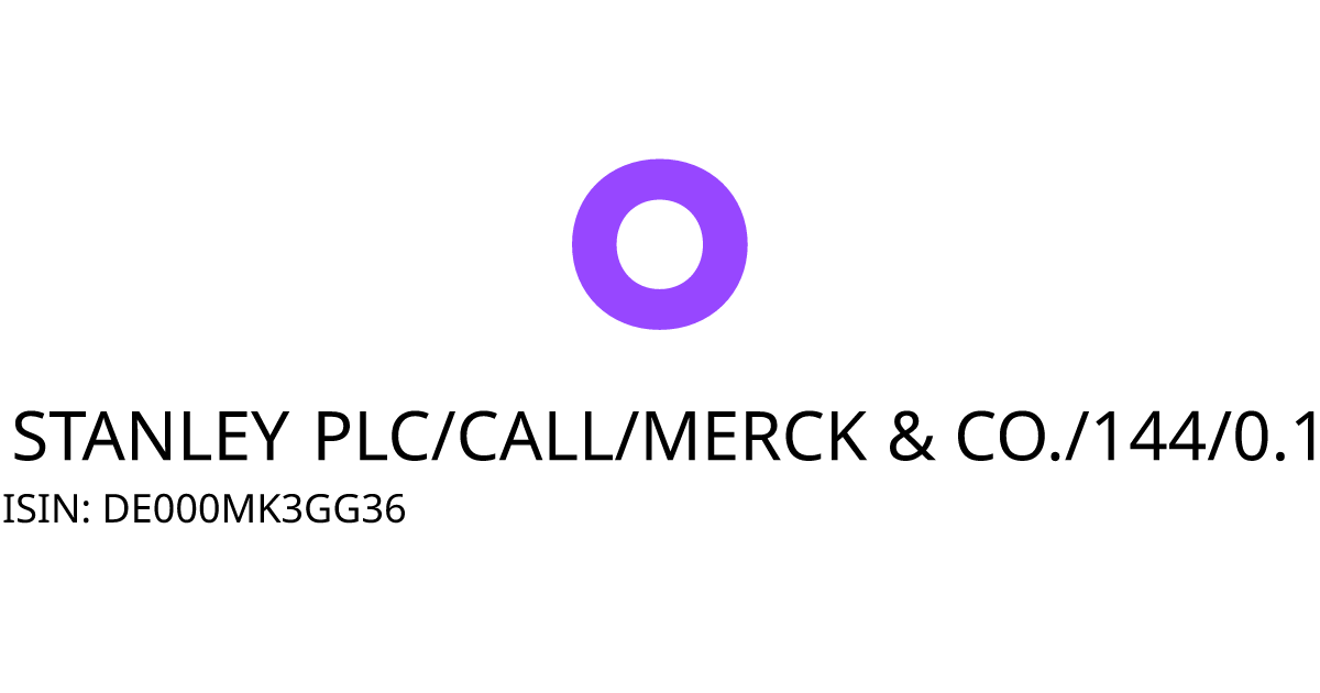 Alle Börsenkurse MK3GG3 • DE000MK3GG36 | Optionsschein auf Merck & Co. • onvista