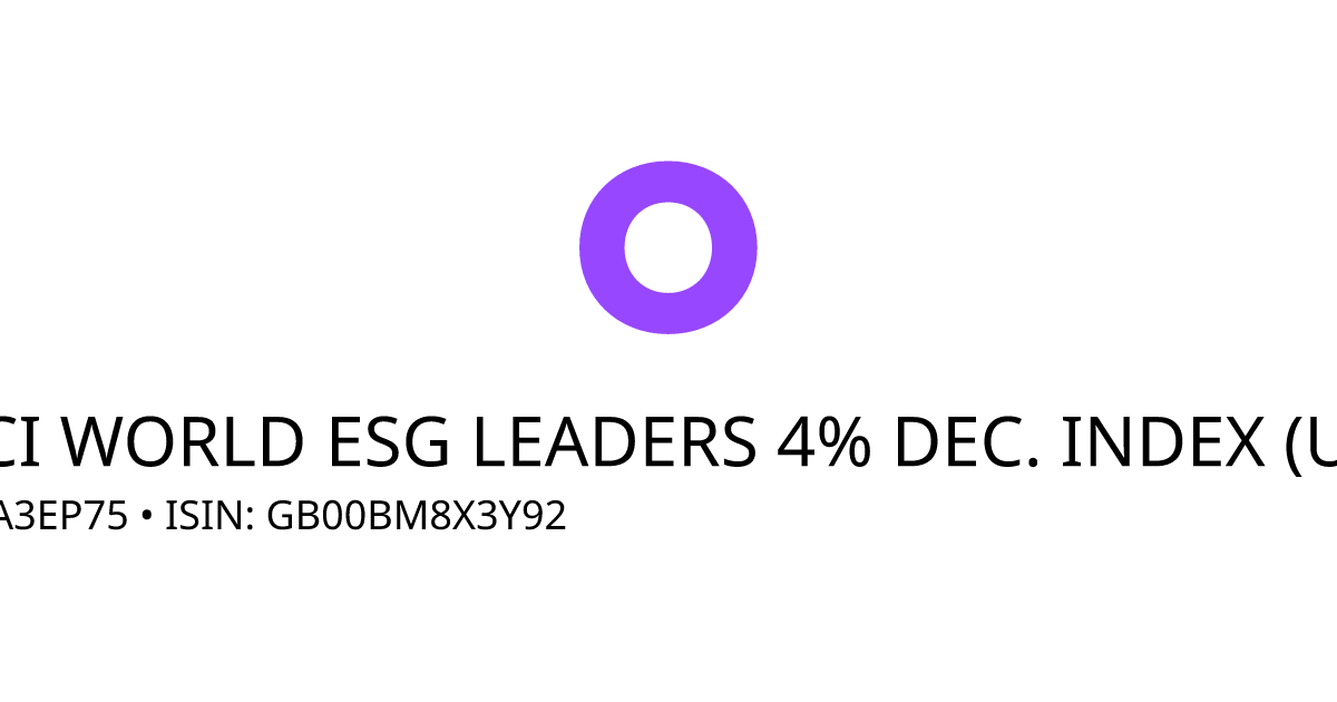 MSCI WORLD ESG LEADERS 4% DEC. INDEX (USD) Chart inkl. Chartanalyse ...
